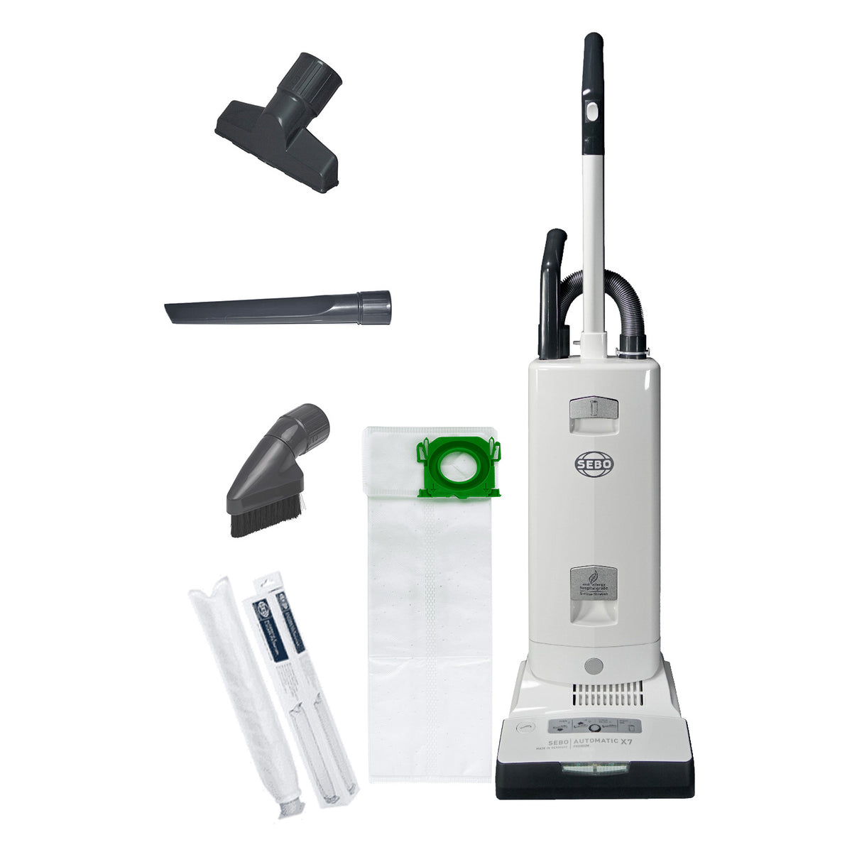 SEBO Automatic X7 Premium Upright Vacuum Cleaner (91542AM, White ...